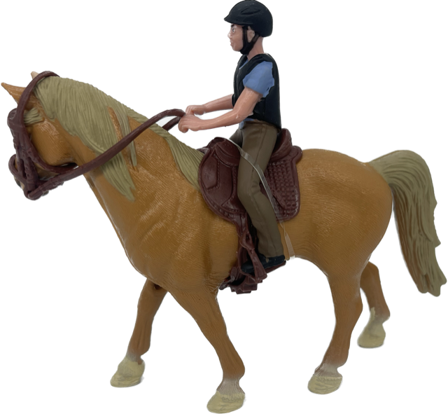 Horses - Palomino Horse with Rider - Country Toys – Country Toys Australia