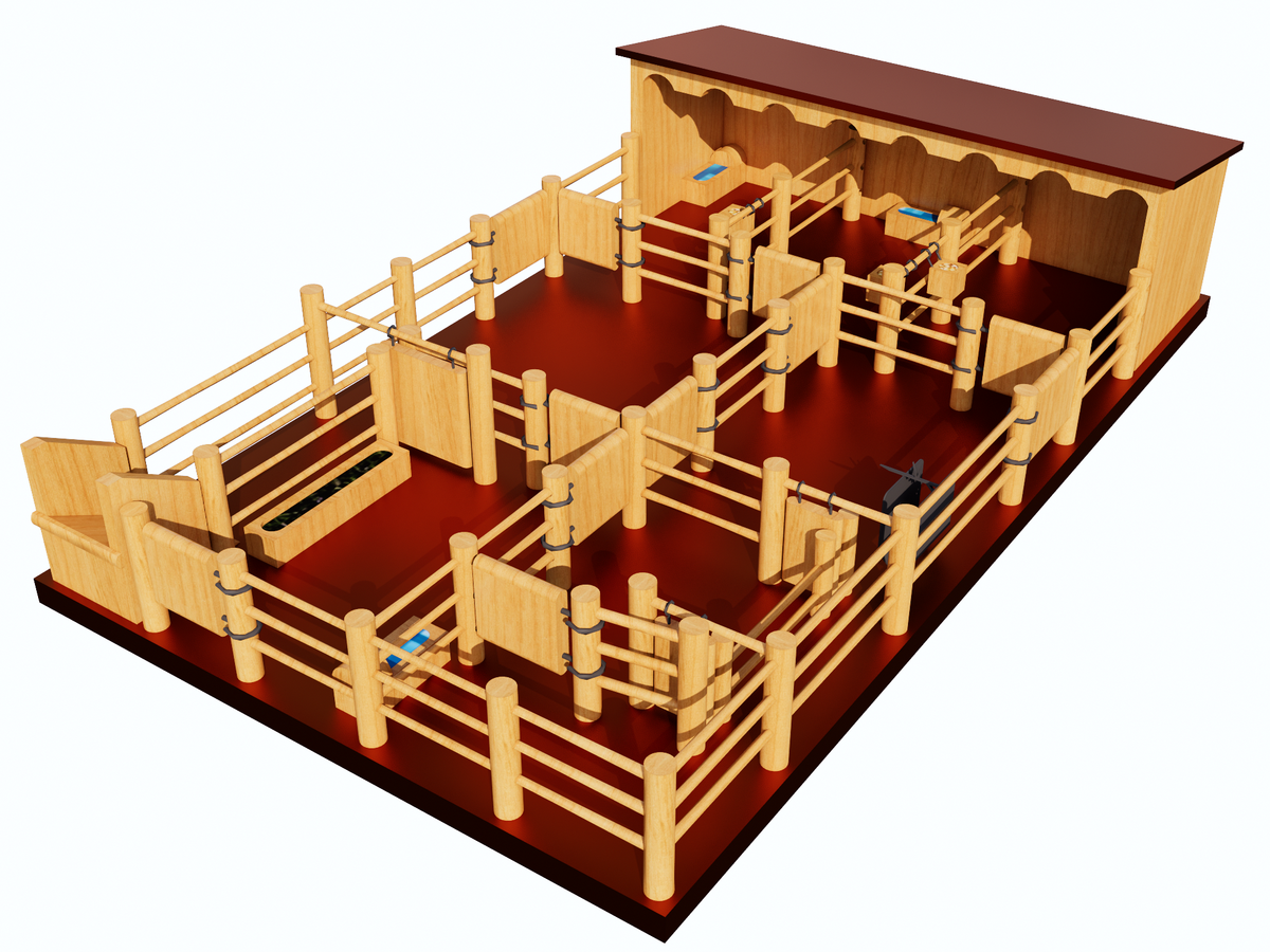 ST3 - Three Horse Stable with Cattle Yard – Country Toys Australia