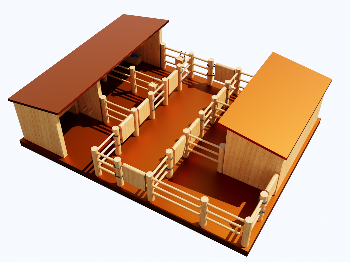 ST4 - Four Horse Stable with Tack Shed and Yard – Country Toys Australia